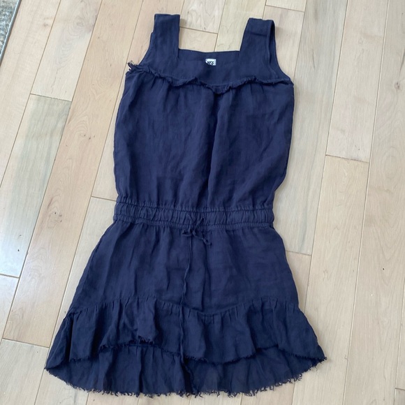NSF | Dresses | Nsf Mallory Bib Dress Linen Navy | Poshmark